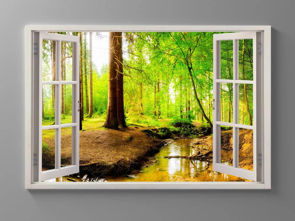 Liox 3D obraz lesní potok Rozměr: 120 x 80 cm