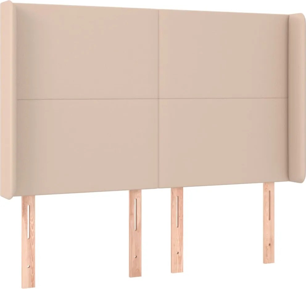 Box spring postel matrace a LED cappuccino 140x190cm umělá kůže 3139264