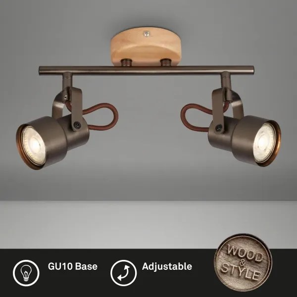 Brilo - LED Bodové svítidlo TAHUN 2xGU10/5W/230V hnědá
