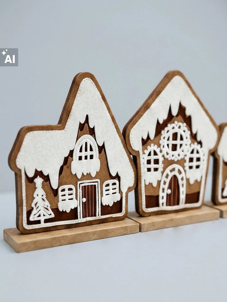 Sinsay - Vánoční dekorace ve tvaru perníkové chaloupky 2 pack - vícebarevná