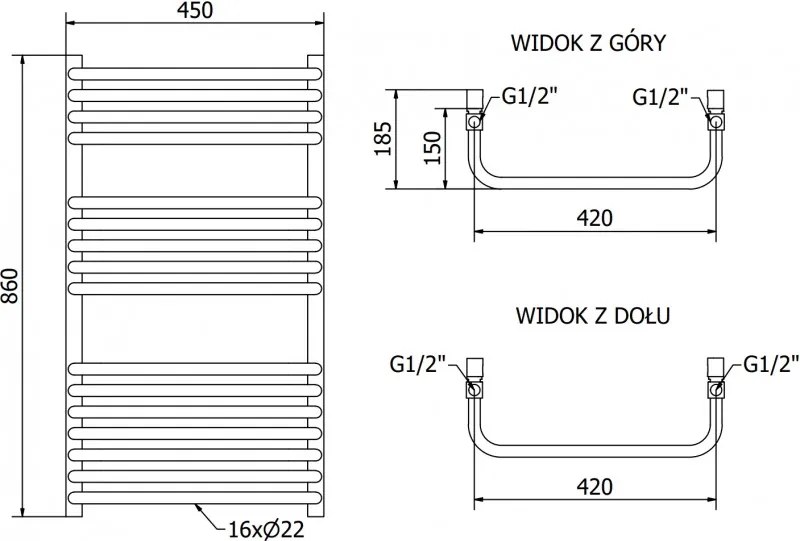 Mexen Apollo, topné těleso 860 x 450 mm, 422 W, bílá, W117-0860-450-00-20