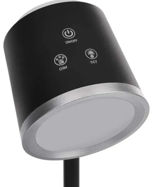 LED Stmívatelná nabíjecí stolní lampa 4v1 LED/6W/3,7V 3000K/4000K/6500K černá