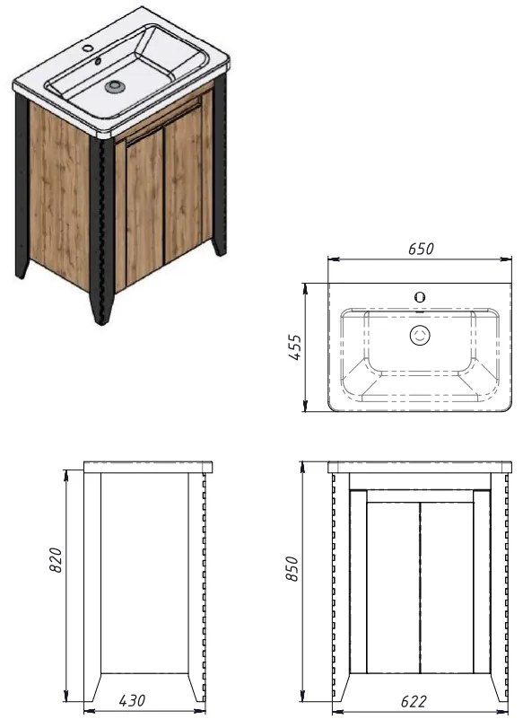 Lavedo Queen 65 White koupelnová skříňka s umyvadlem