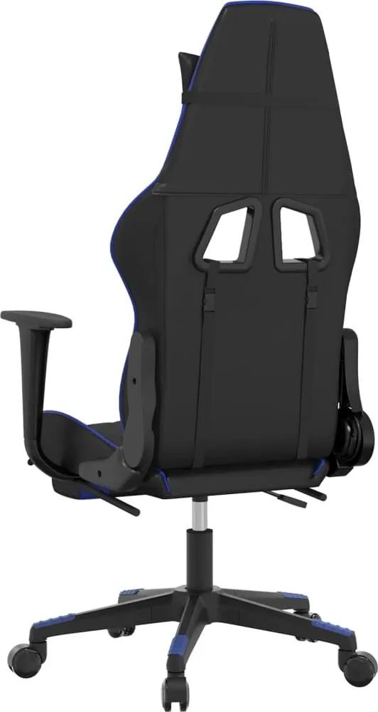vidaXL Masážní herní židle s podnožkou umělá kůže [345522] Barva: bílá a růžová