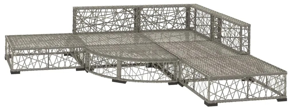 vidaXL Marketos 6dílná zahradní sedací souprava s poduškami polyratan šedá