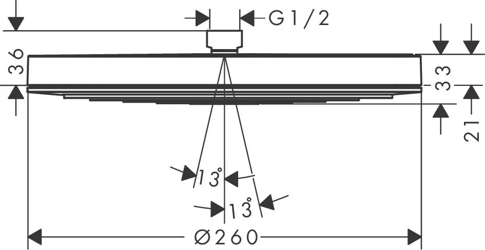 Hansgrohe Pulsify S, hlavová sprcha 260 1jet, chromová, HAN-24140000