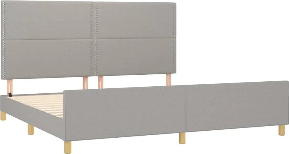 Rám postele bez matrace světle šedý 200 x 200 cm textil 3125000