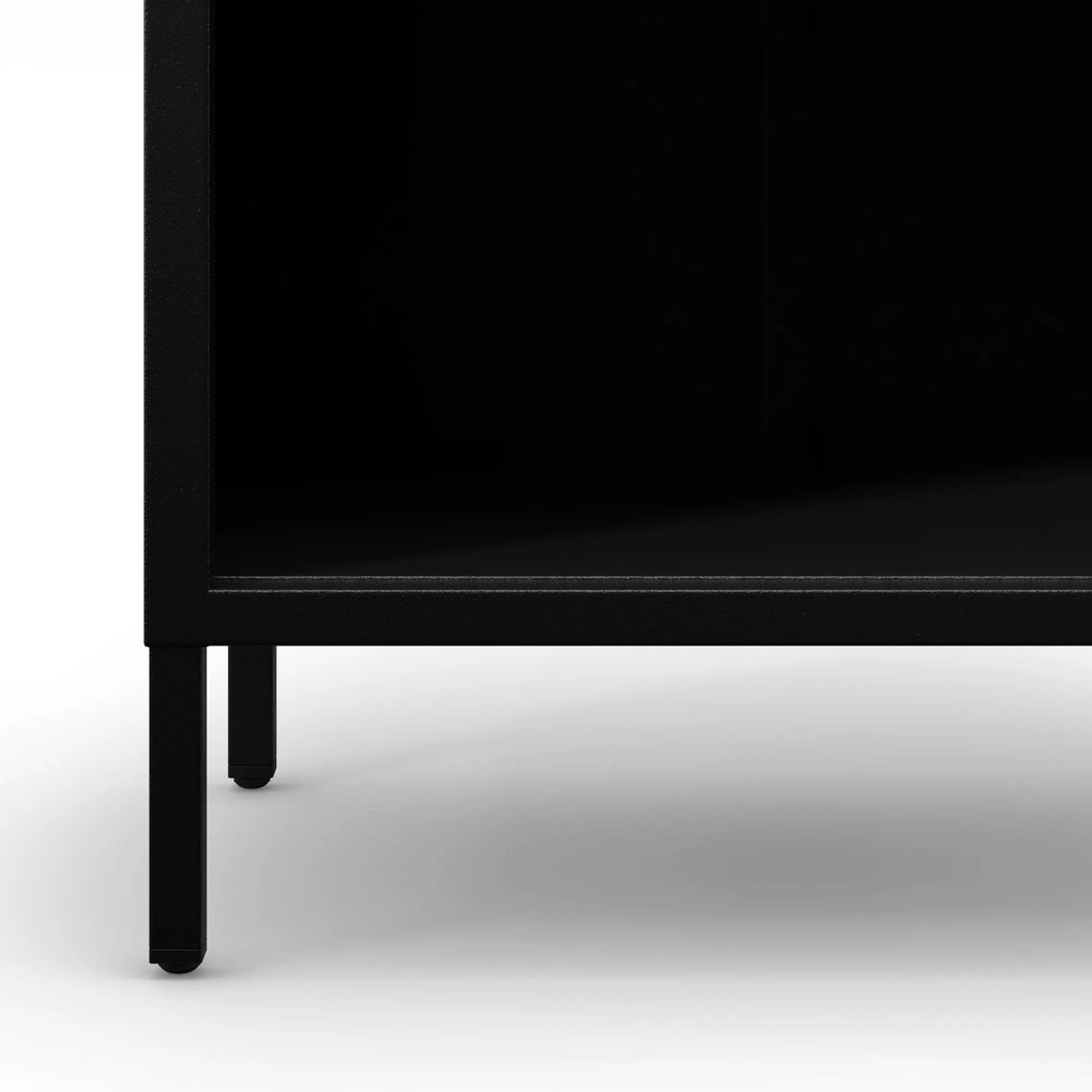 Regál plytký otevřený na knihy na nožičkách černý, 500x1800x350 mm: MARIO Modern