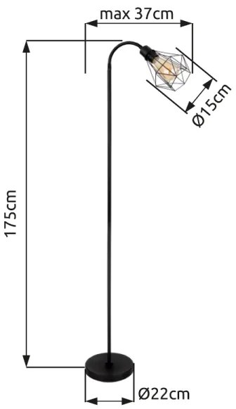 Globo 15351S - Stojací lampa ISABELLA 1xE27/40W/230V