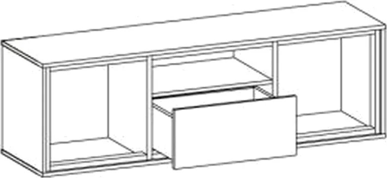 Obývací sestava SET1 BUCKET (komoda, TV stolek, police) dub artisan/wenge