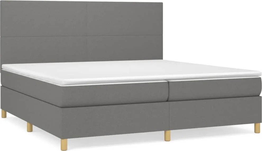Box spring postel s matrací tmavě šedá 200x200 cm textil 3142202