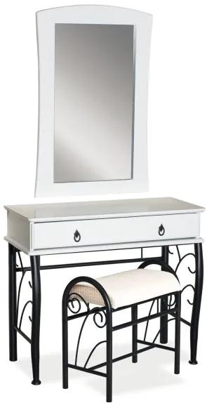 Toaletní stolek Daphne - bílo černá kombinace