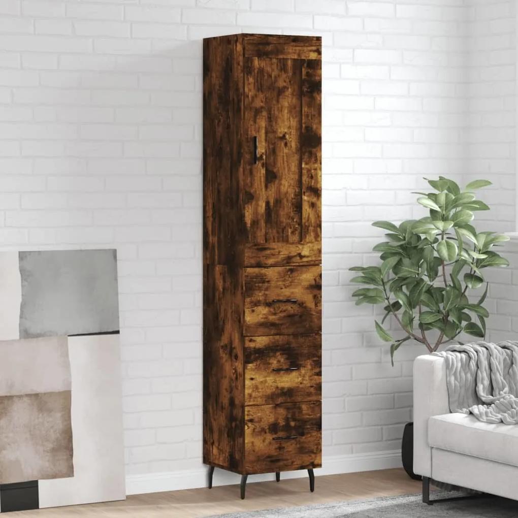 vidaXL Skříň highboard 34,5 x 34 x 180 cm kompozitní dřevo [3200215] Barva: bílá s vysokým leskem