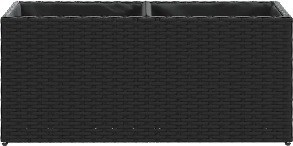 Zahradní truhlíky se 2 květináči 2 ks černé 72 x 30 x 32 cm 3210528