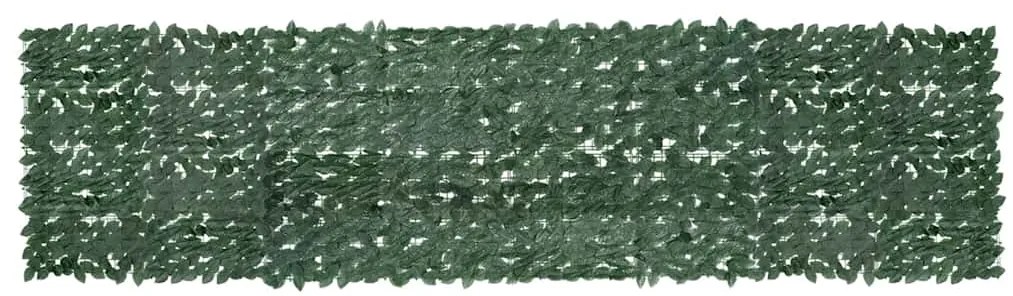 Balkónová zástěna s tmavě zelenými listy 400 x 100 cm 315488