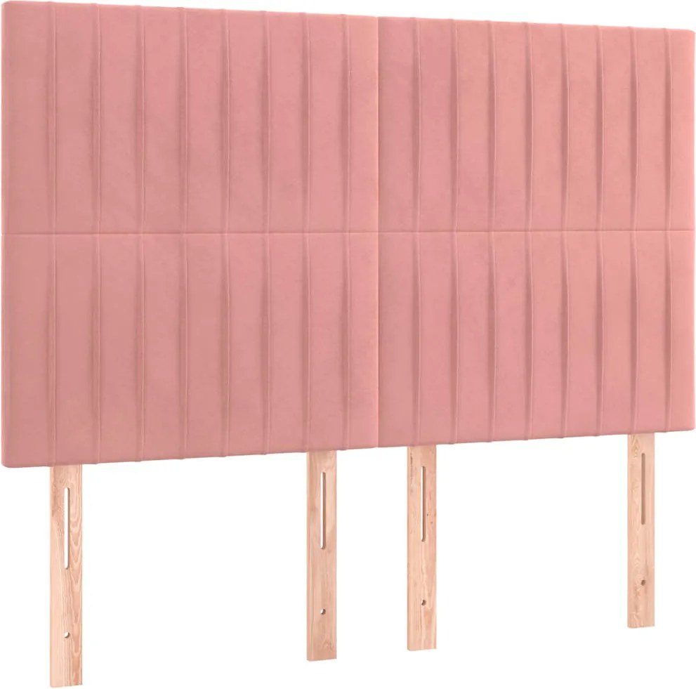 Box spring postel s matrací růžová 140x190 cm samet 3129332