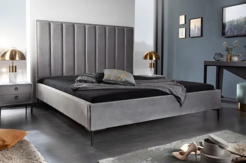 Cosmopolite postel 180x200cm sametová stříbrošedá / 40559