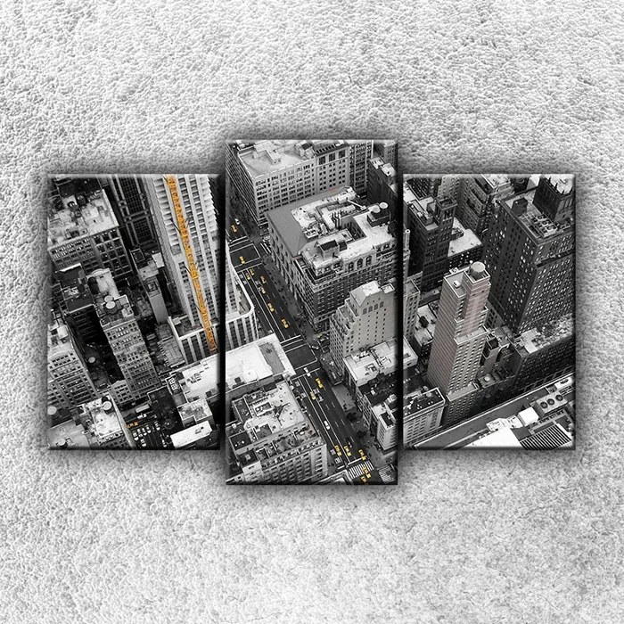 3 dílný obraz Černobílé město 4