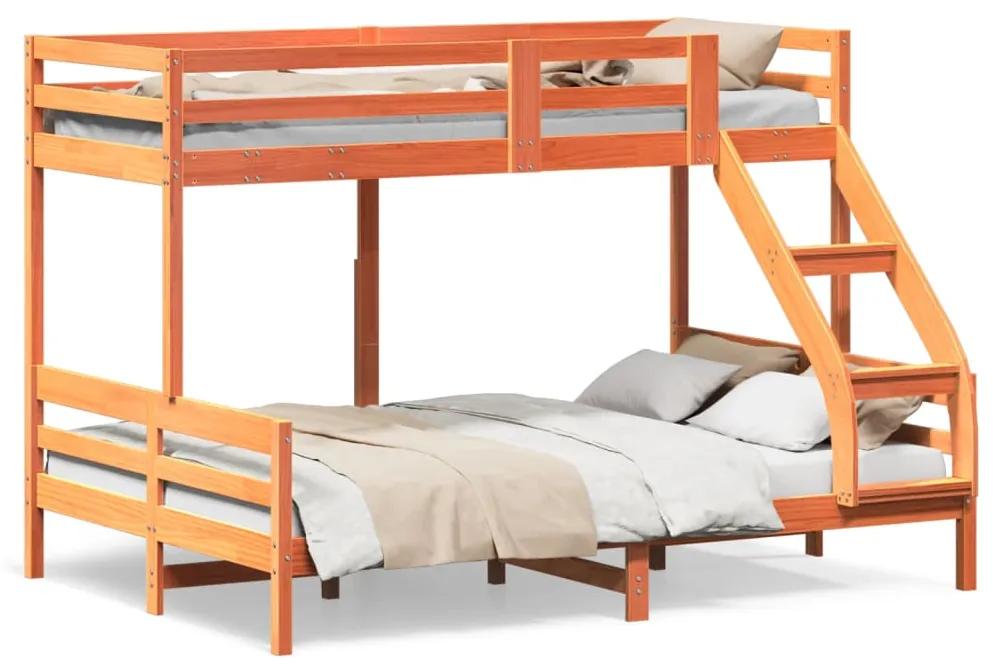 Patrová postel 90 x 200/140 x 200 cm voskově hnědá borové dřevo,  3207192