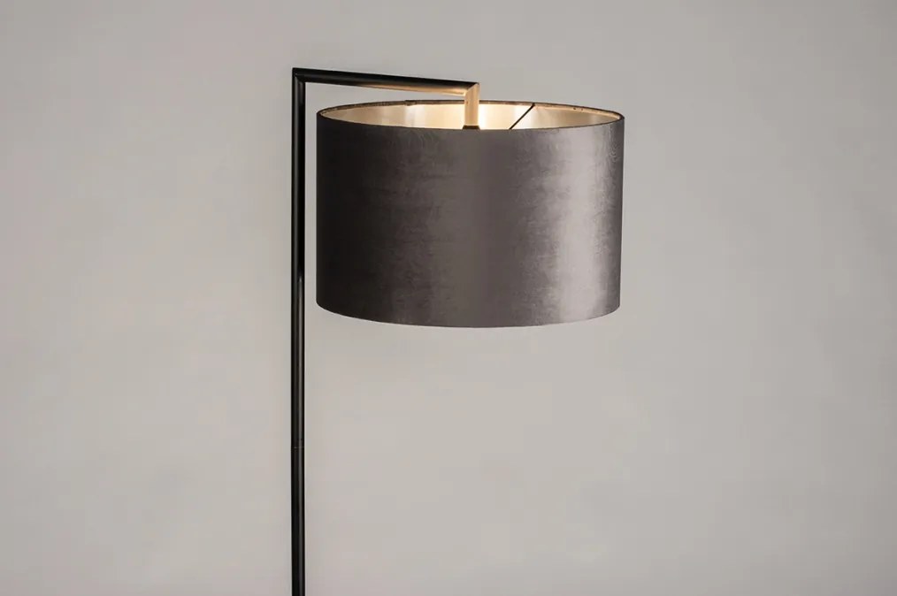 Stojací designová lampa Pallas Black and Silver