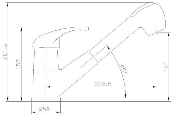 Aqualine - Dřezová baterie KASIOPEA 20 cm lesklý chrom
