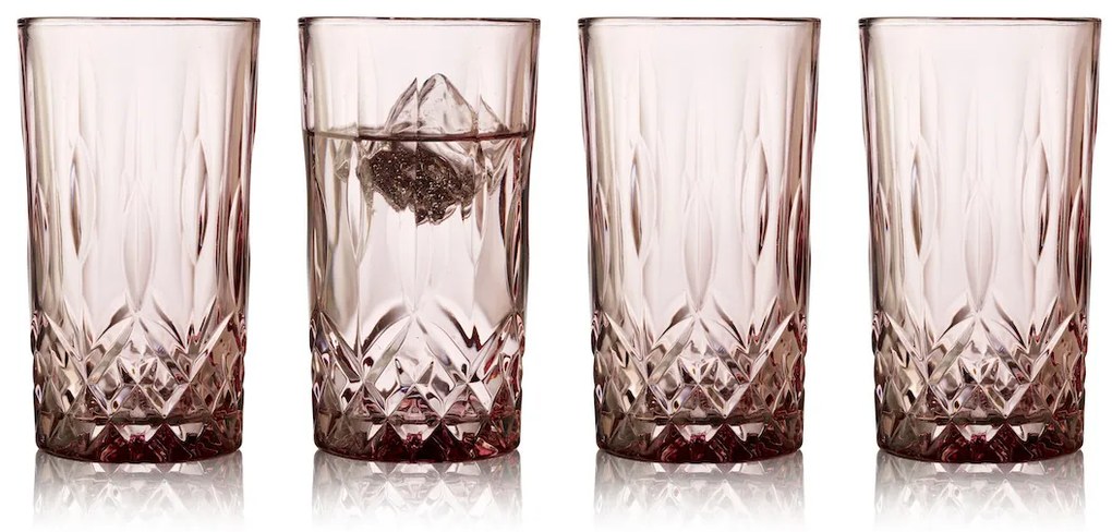 Lyngby Glas Sada sklenic Highball Sorrento 38 cl (4 ks) Pink