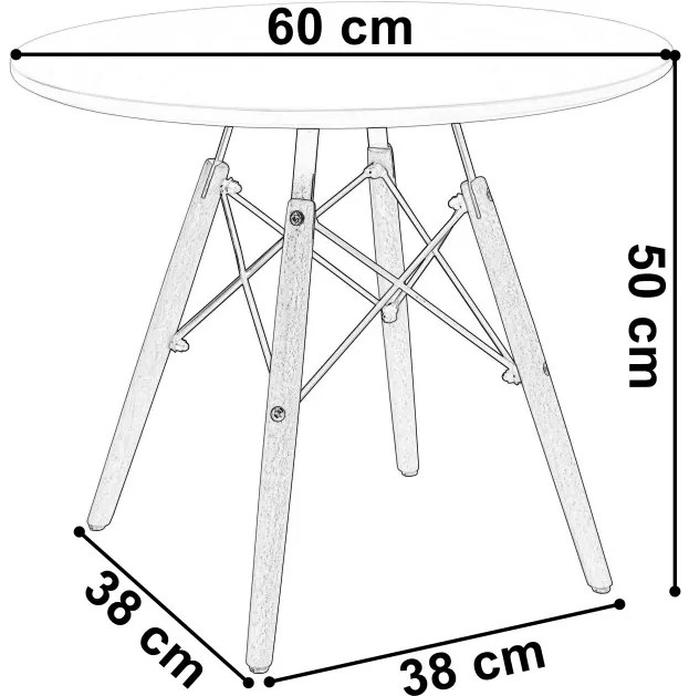 Konferenční stolek PARIS DTW 60 cm bílý