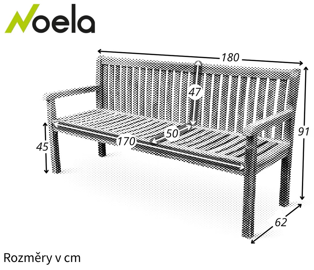 Noela Kingsbury zahradní lavice teak 180 cm