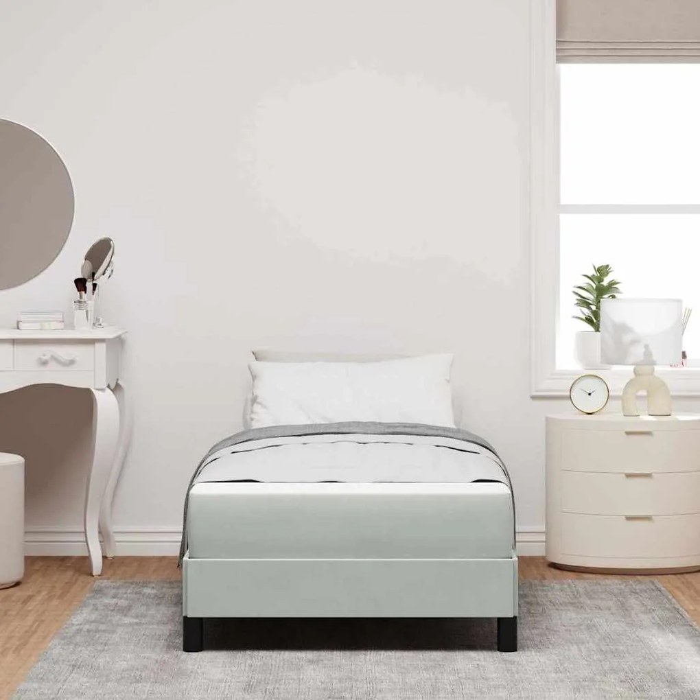 Postel s boxspringem s matrací Světle šedá 90 x 190 cm textil 3398659