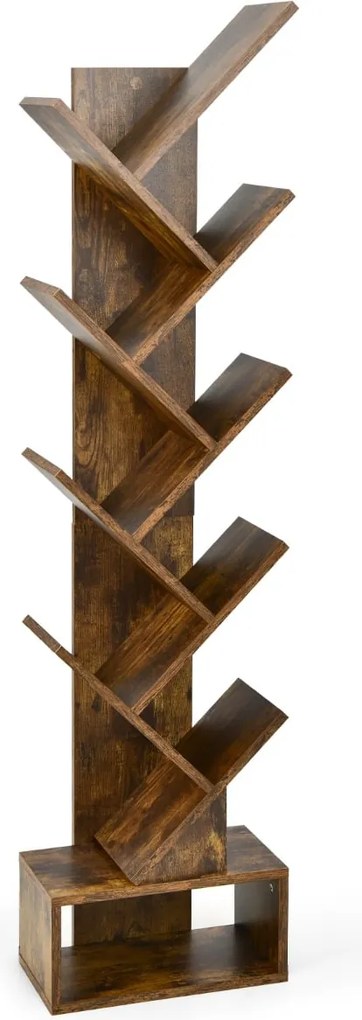 Costway Knihovna 10 Tier Tree Book se zásuvkou pro ložnici/obývací pokoj