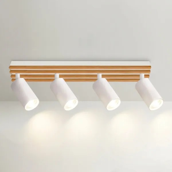 Brilagi - Bodové svítidlo SELE WOOD ACOUSTIC 4xGU10/30W/230V bílá/dřevo
