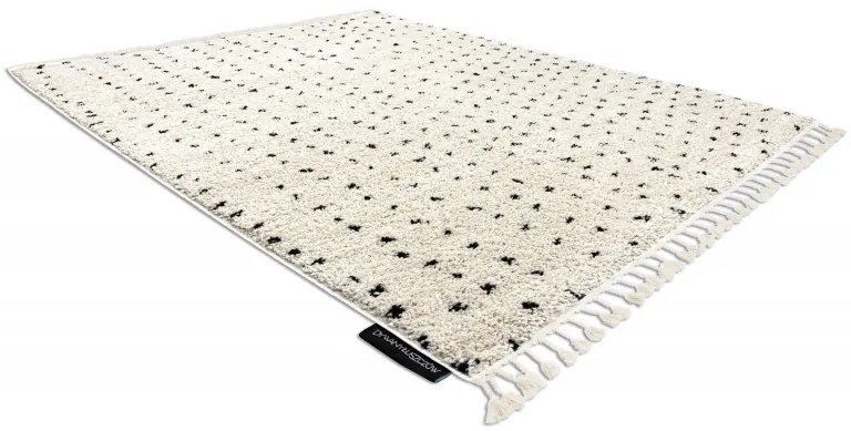Dywany Łuszczów, Kusový koberec Berber Syla B752 dots cream, 140x190, bílá, kancelář
