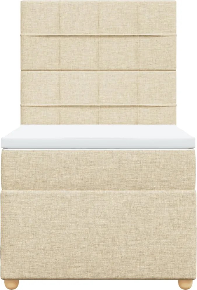 Box spring postel s matrací krémová 80 x 200 cm textil 3291112