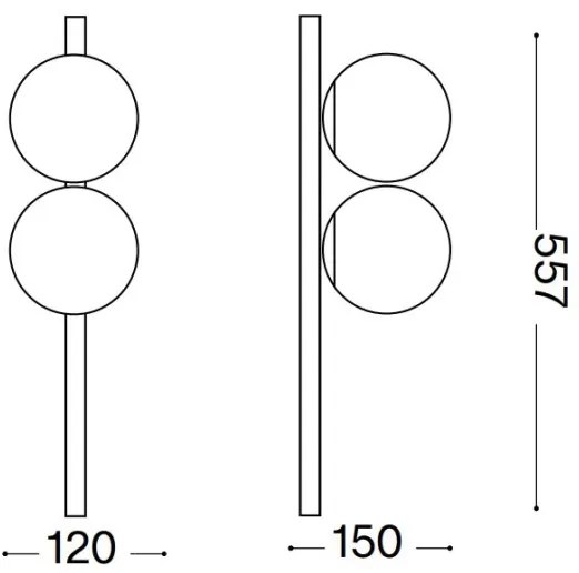 Ideal Lux - LED Stropní svítidlo BINOMIO 2xG9/3W/230V černá