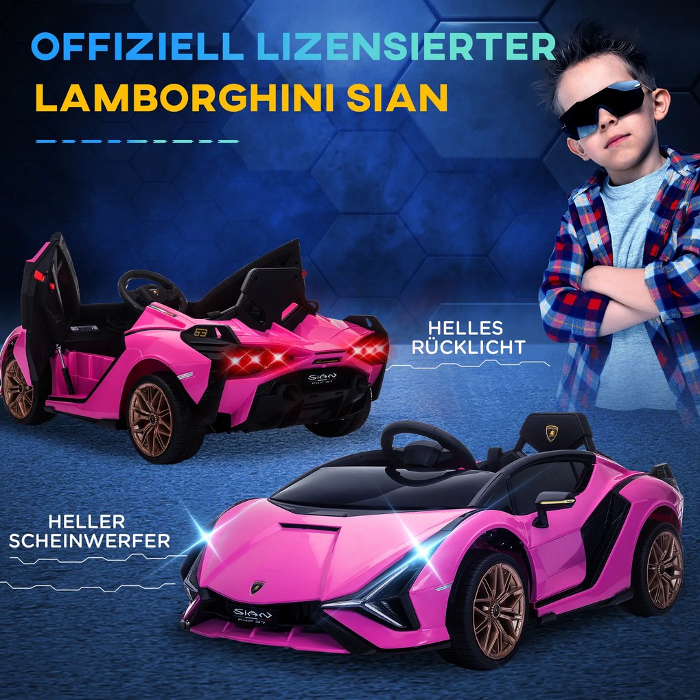 HOMCOM dětské elektrické SUV auto se 3 rychlostmi, bezpečnostní pásy, dálkové ovládání, hudební (MP3/USB) světlo, pro 37-60 měsíců, nosnost 25kg, Pink