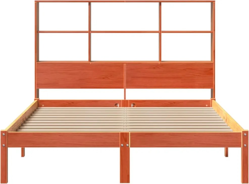 Postel s knihovnou bez matrace 150 x 200 cm masivní borovice 3321606