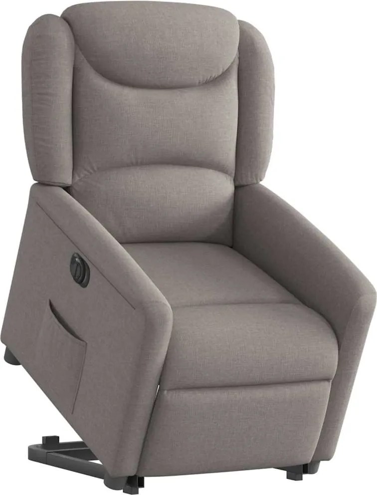 Elektrické zvedací polohovací křeslo taupe textil 3303221