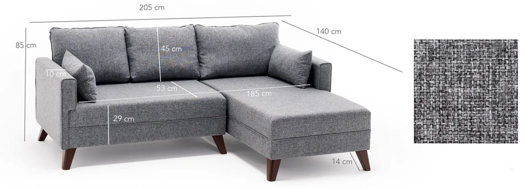 Atelier del Sofa Rohová sedací souprava Bella Corner Sofa Right 2, Šedá