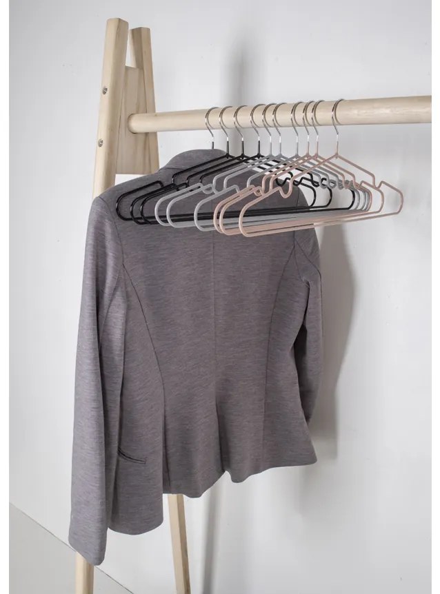 Nordic Experience Set 10 ks černých kovových ramínek na oblečení Raga