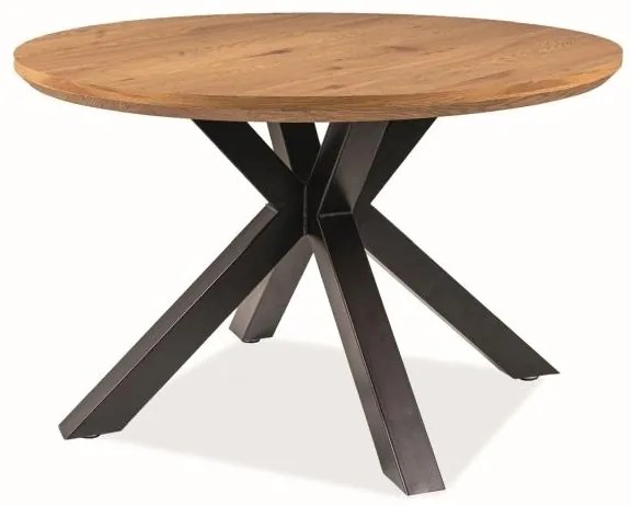 Jídelní stůl Ritmo, průměr 120 cm, dub / černá