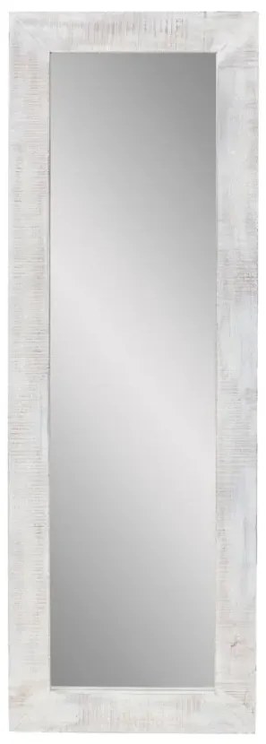 furniture-nabytek.cz - Masivní zrcadlo Makira z mangového dřeva, lakované, bílé – 50×150 cm