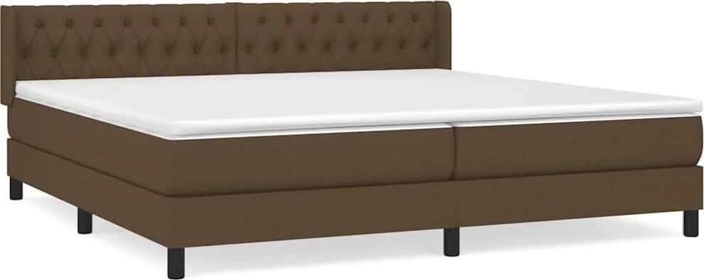 Box spring postel s matrací tmavě hnědá 200x200 cm textil 3129980