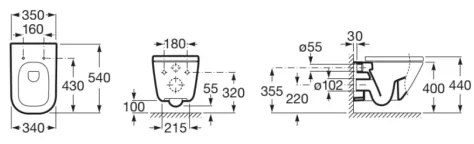 Roca A346477000 - Závěsné WC GAP keramika/bílá