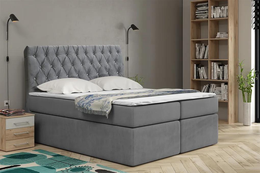 Eka Kontinentální čalouněná postel Luxurious - Cassablanca (180x200 cm) Barva látky Trinity: (2313) Modrá