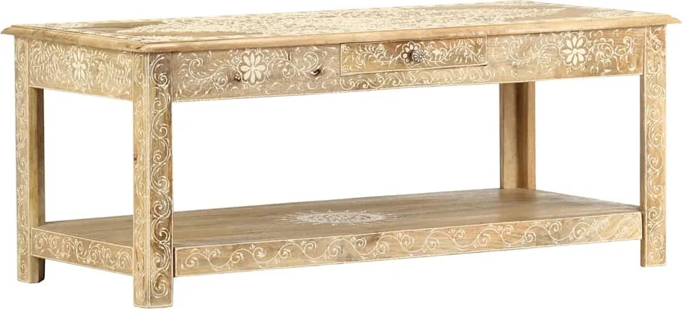 Konferenční stolek 110x50x45 cm ruční malba masivní mangovník 286146