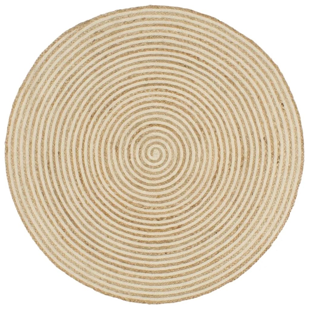 Ručně vyrobený koberec z juty spirálový design bílý 90 cm 133716