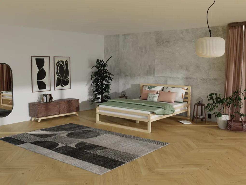 Benlemi Dvoulůžková postel DELUXE Zvolte barvu: Tmavě šedá, Zvolte rozměr: 180 x 200 cm