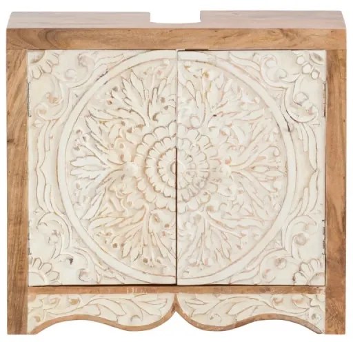 furniture-nabytek.cz - Masivní skříňka pod umyvadlo Delmar Mango, lakovaná, hnědá – 67×30×61 cm