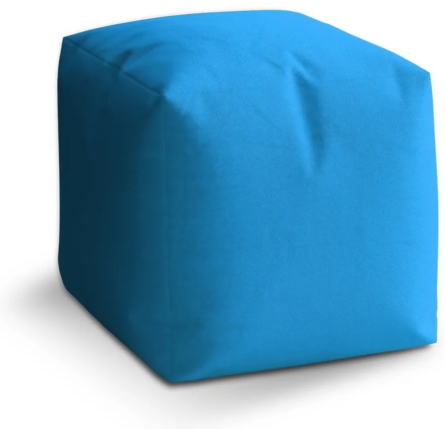 Taburet Cube azurová, modrá