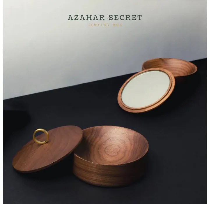 Luxusní šperkovnice Azahar Secret M Ring Walnut 14cm